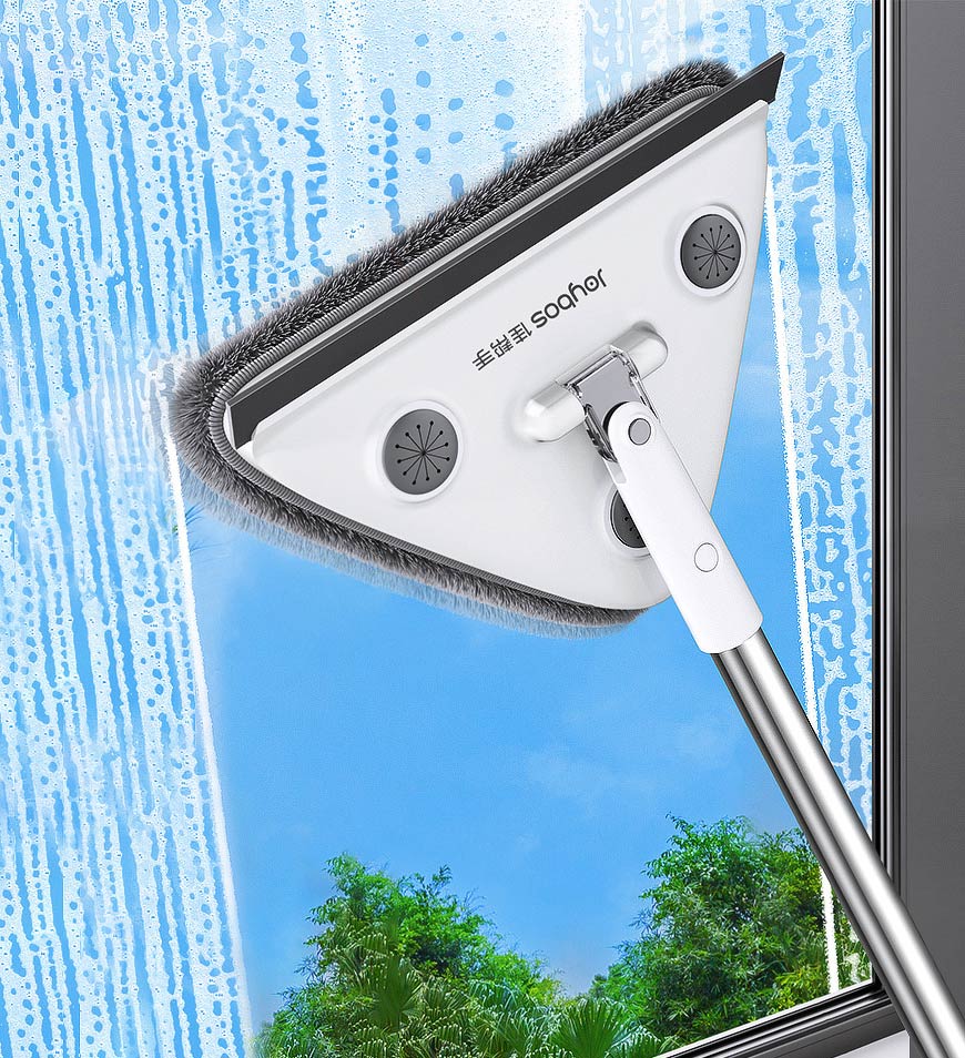 Joybos® Long Handled Wall Cleaner with Microfiber and Chenille Pad Z13 ...
