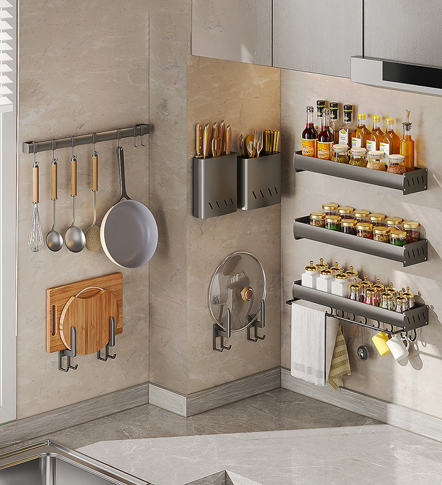 Joybos® Wall mounted 7 pieces Kitchen Tool Storage F204 – AU-Joybos